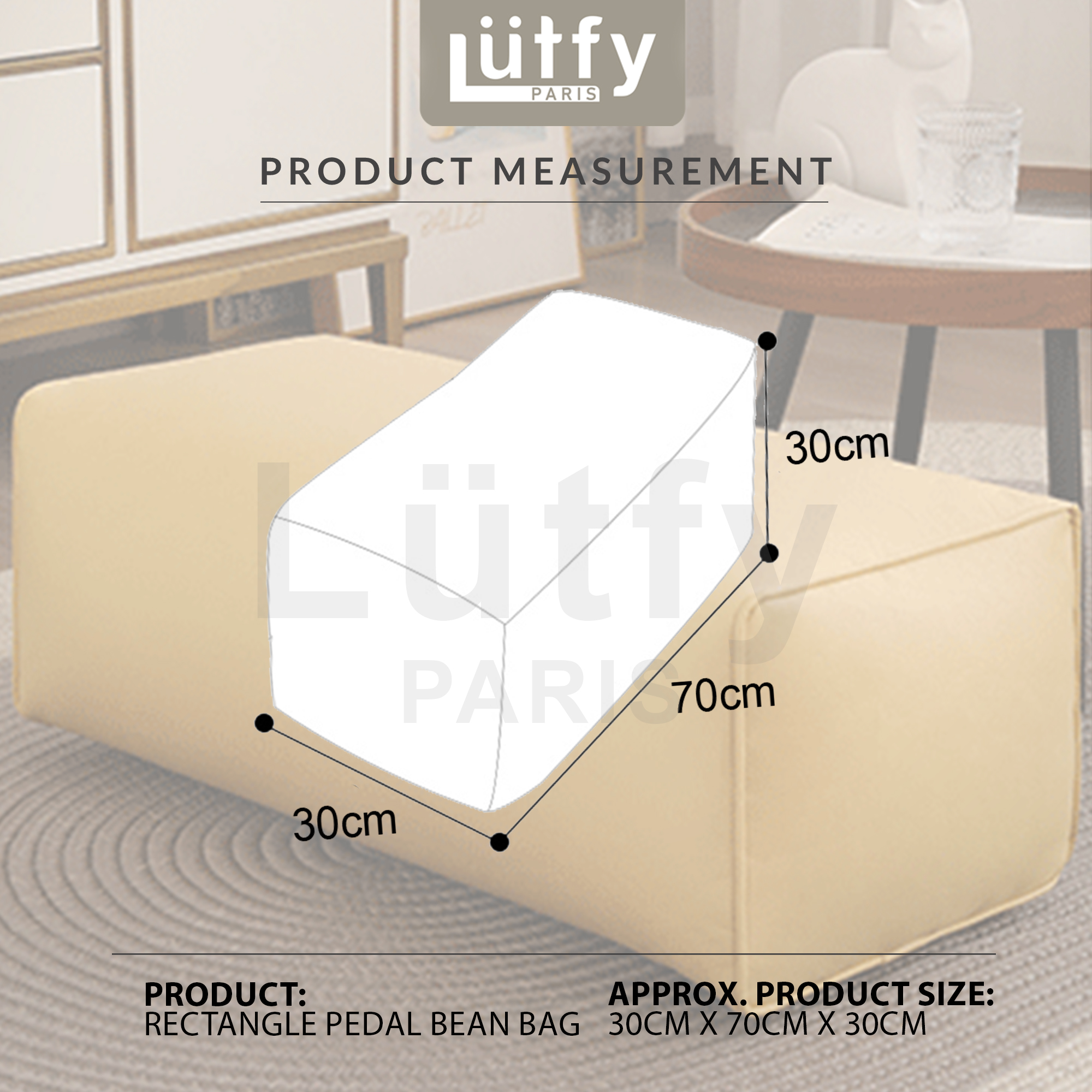 [Ready Stock] Rectangle Bean Bag Stool with 1.5 kg(+/-) FILLING BEAN ...