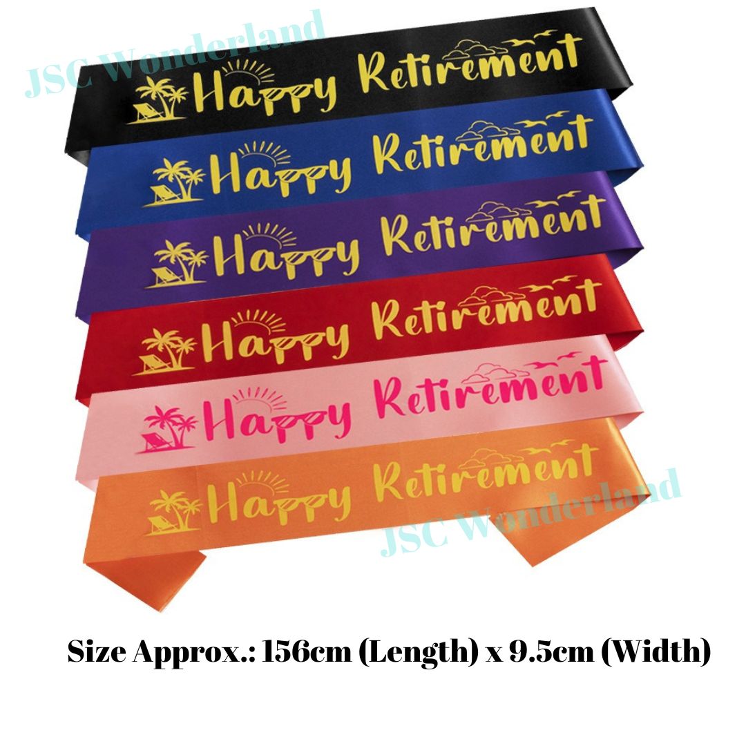 Happy Retirement Sash Shoulder Strap Retirement Party Sash Majlis ...