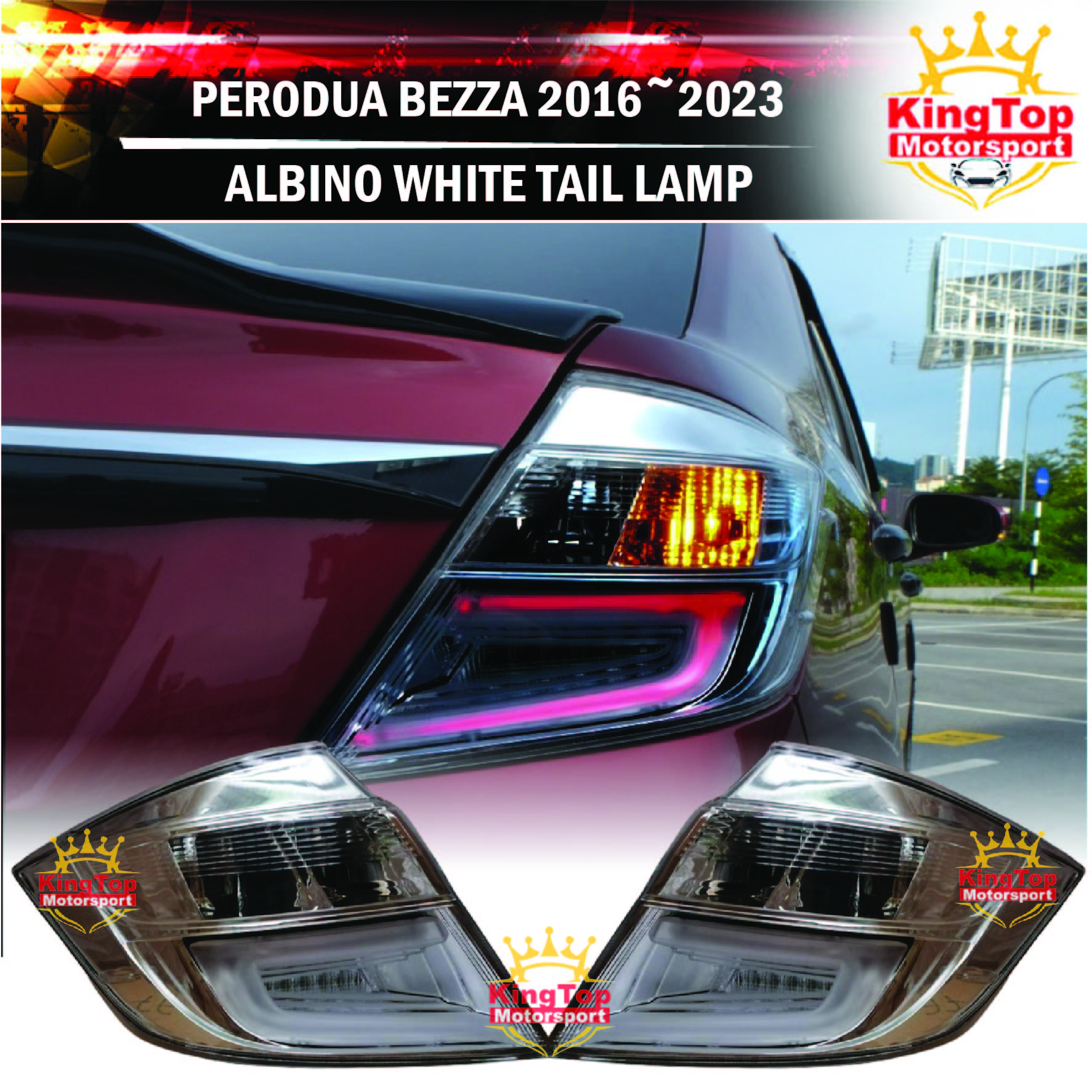 Perodua Bezza 2020-2023 Albino White Clear Tail Lamp / Bezza lampu ...