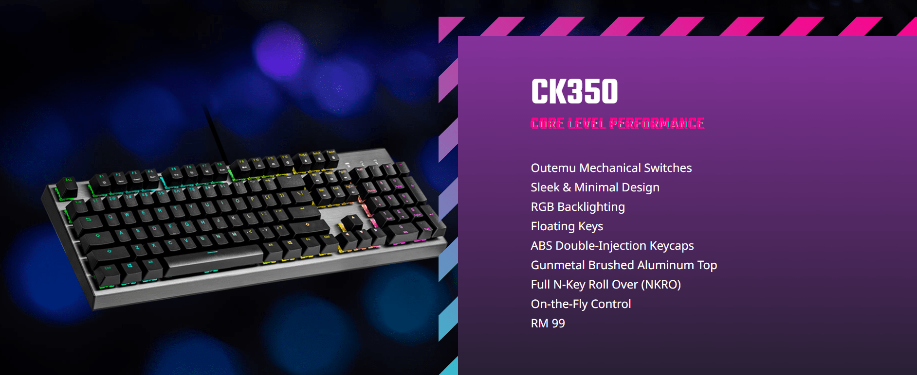 Cooler Master CK350 CK-350 RGB Full Size Durable Mechanical Gaming ...