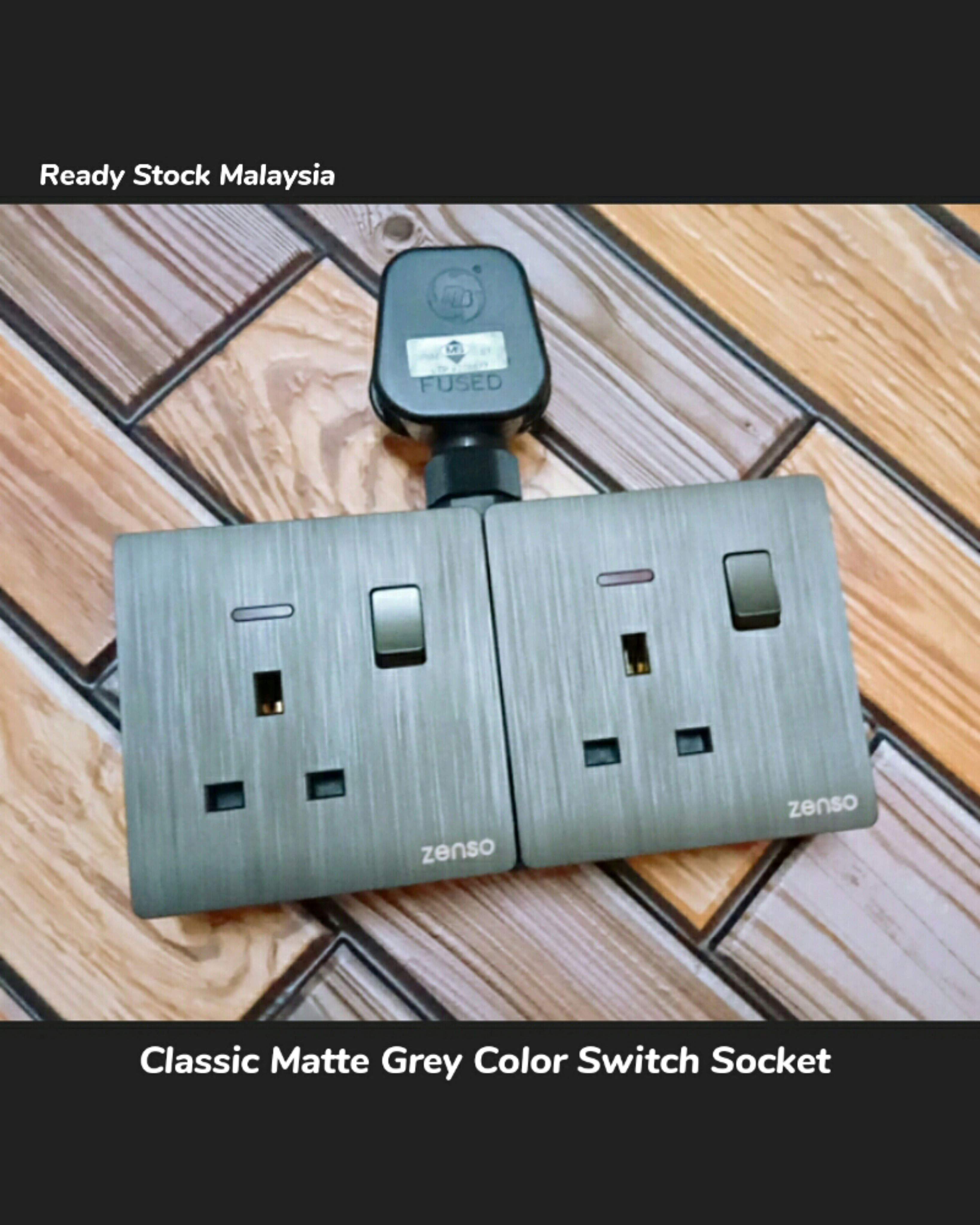Heavy Duty 2/3/4 Gang Matte Grey T-Adaptor Wall Extension Plug Wire ...