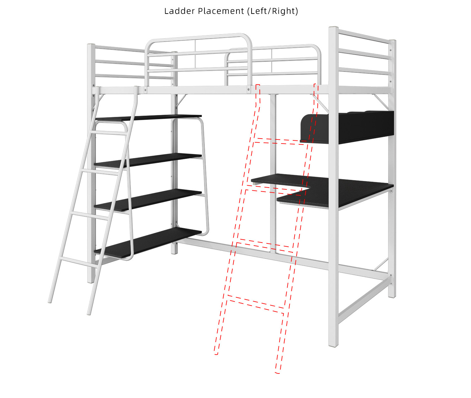 KitchenZ 3V Double Decker Triple Decker Bed Frame Aloha Loft Bed Frame ...