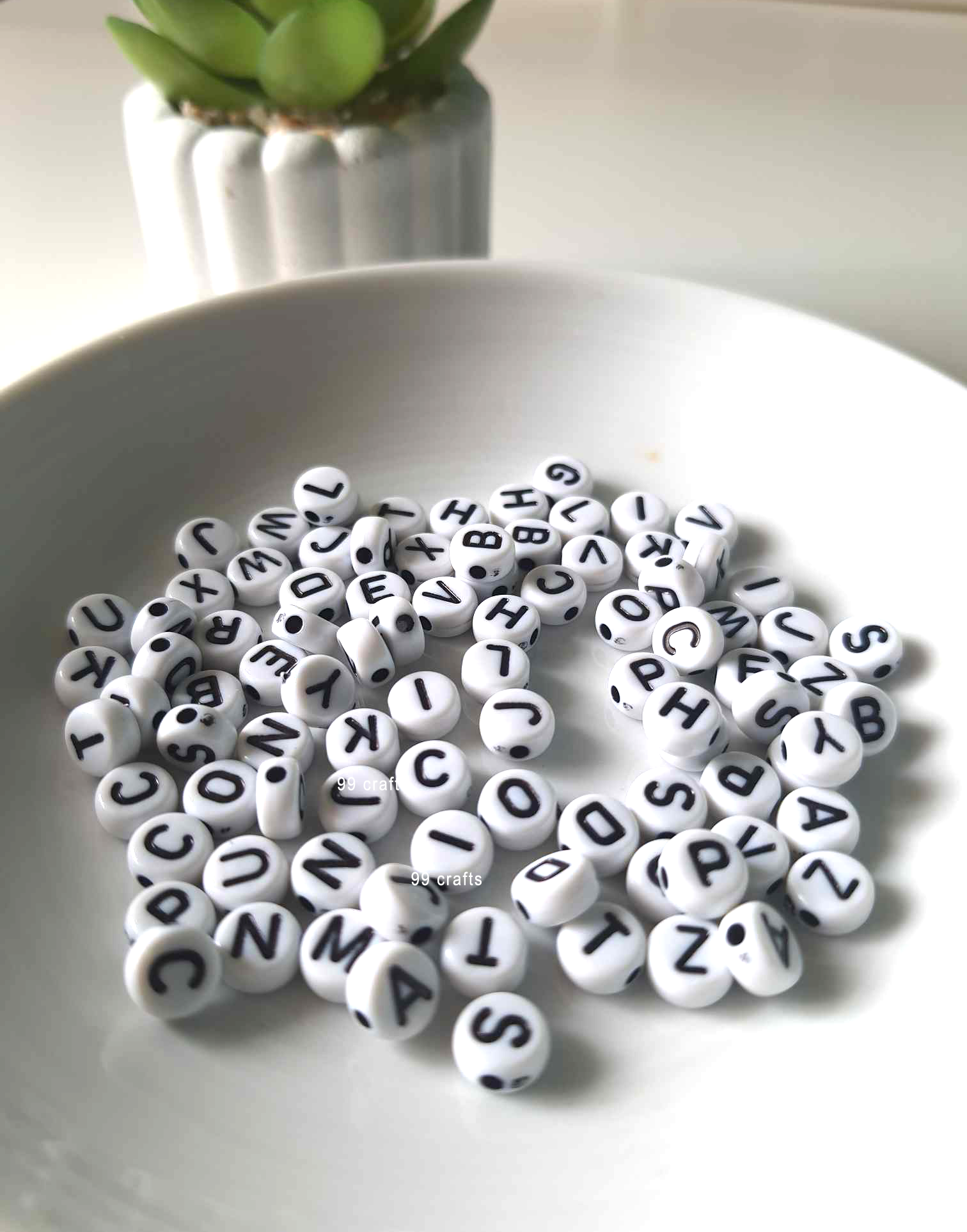 200 pcs tiny round alphabet beads, abc letter bead, mix assorted colors ...