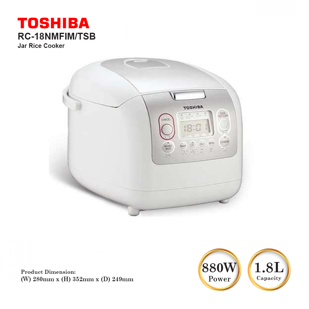 Toshiba 1.8L Digital Rice Cooker With 4MM Non Stick Forged Thick Pot RC ...