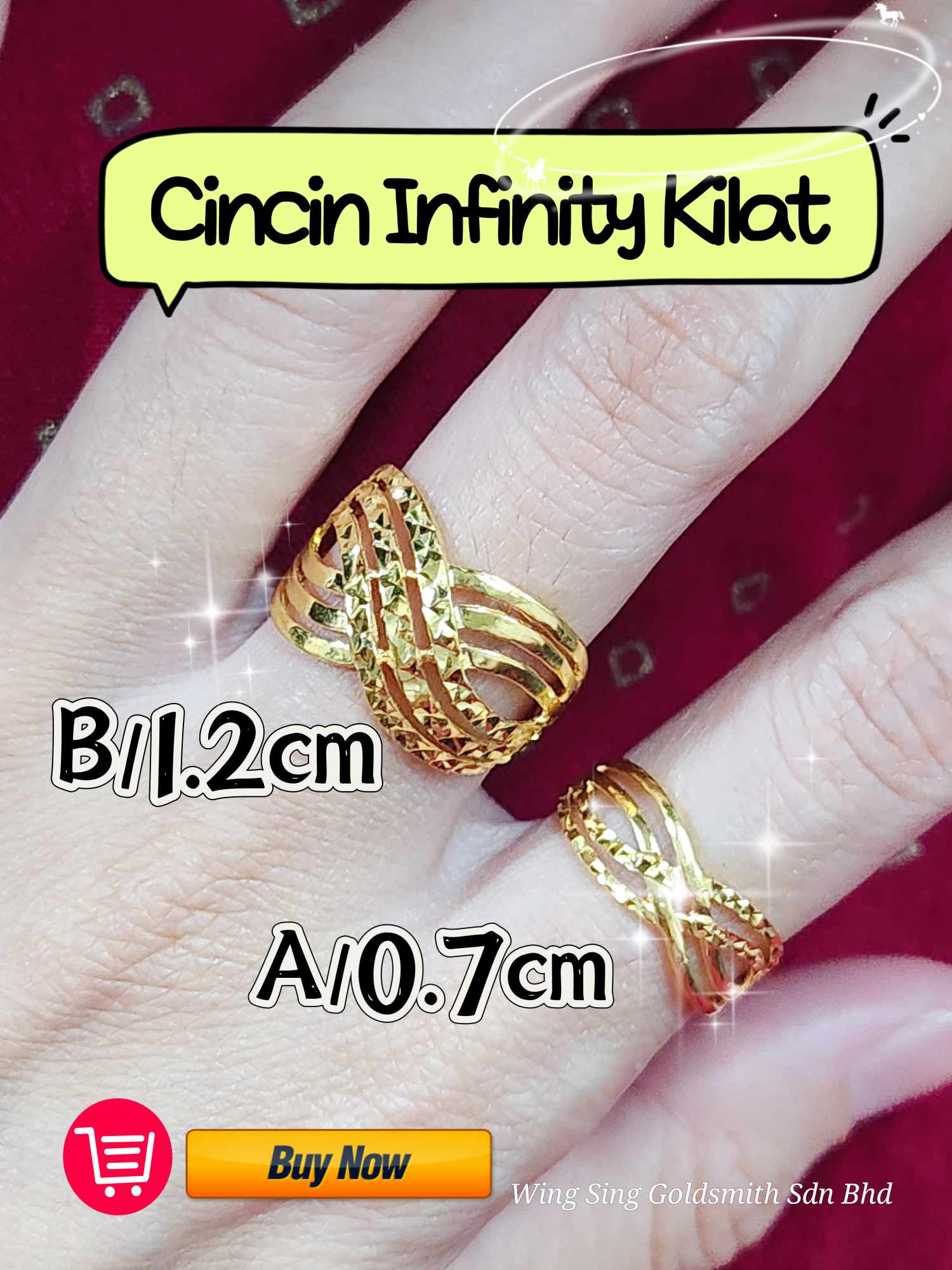 Wing Sing Cincin Infinity Wave Layer Silang Padu Fesyen Viral Tulen ...