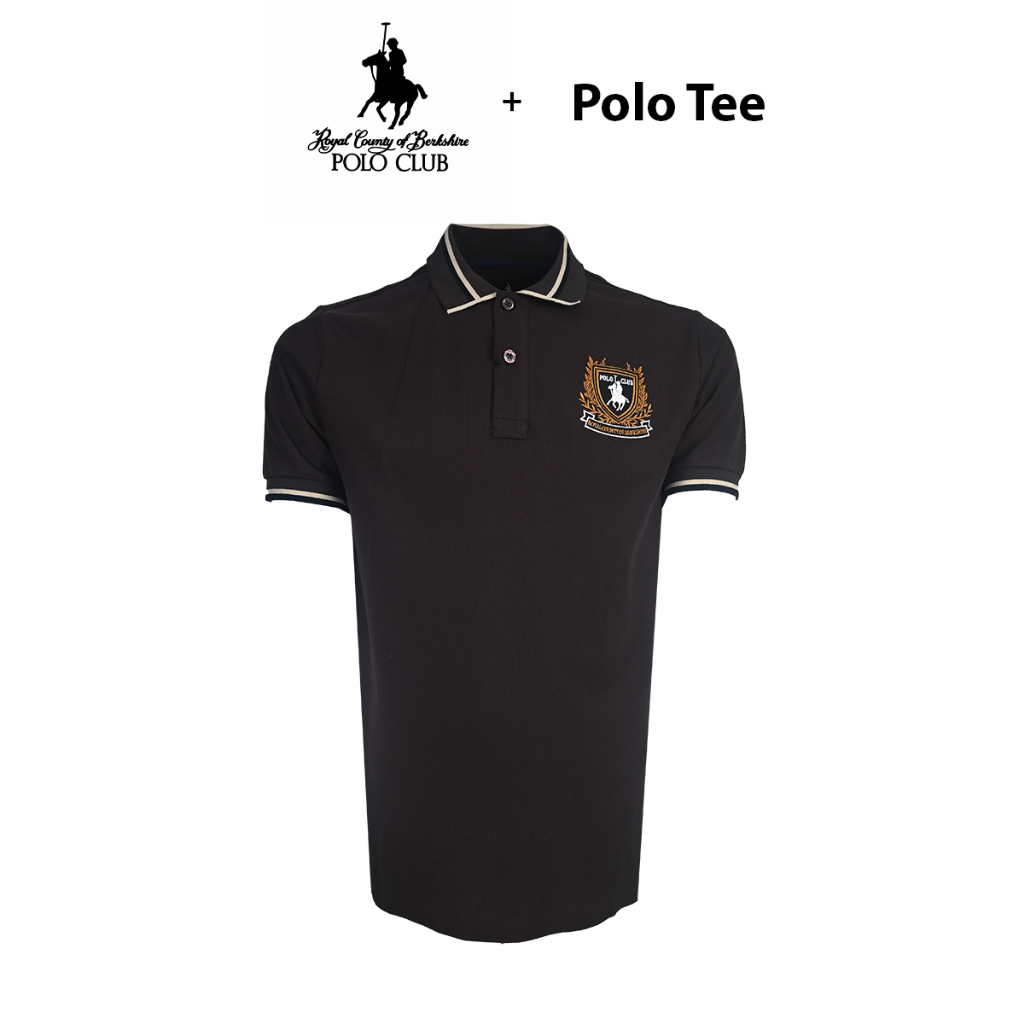 RCB Polo Club Men Black / Brown Short Sleeve Polo Shirt RMTS60793 ...