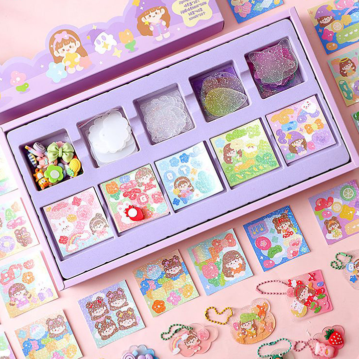 Guka Sticker Set Cream Glue Goo Card Set DIY Craft & Art Keychain ...