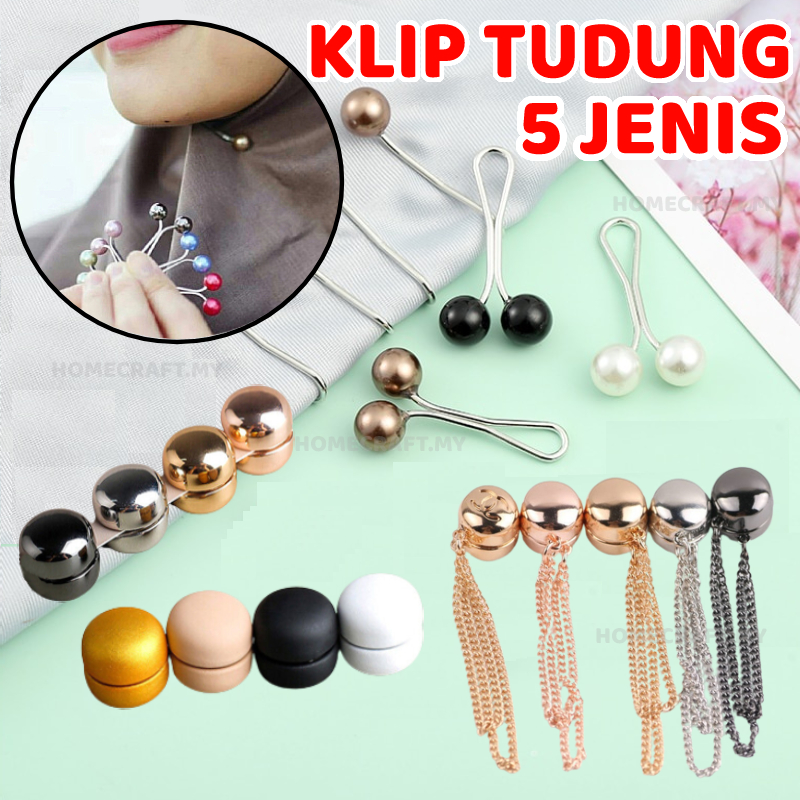 Klip Dagu/Klip Tudung/Klip Mutiara/Pin Magnet/U-shape Clip Hijab Pin ...