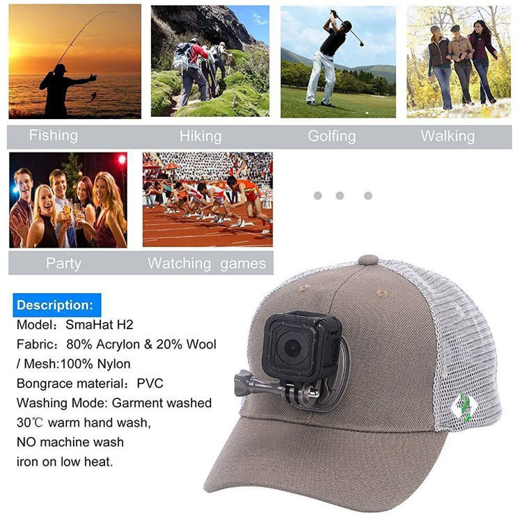 Smatree SmaHat GoPro Cap mount adapter Outdoor Topi Gopro Akaso ...