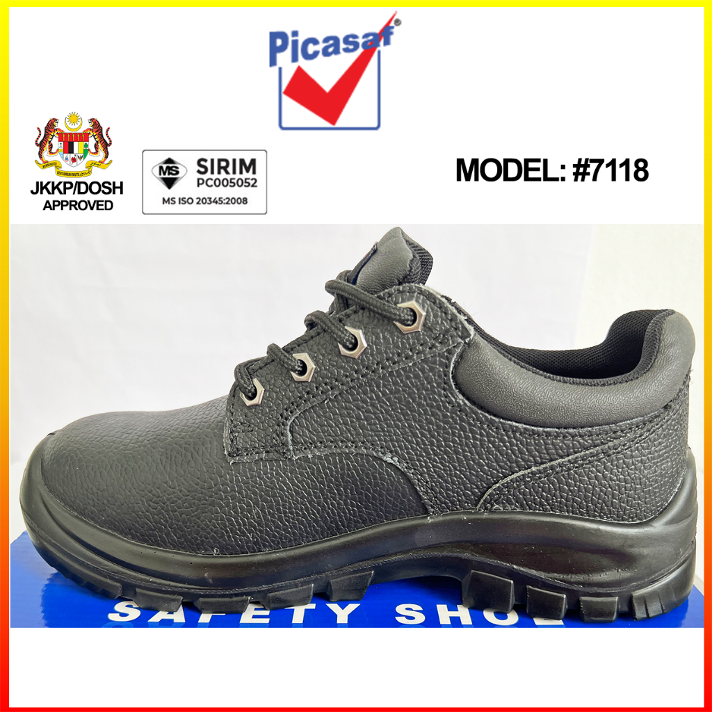 Picasaf Safety Shoe Sirim DOSH Approved Steel Toe Cap Mid Sole Low Cut ...