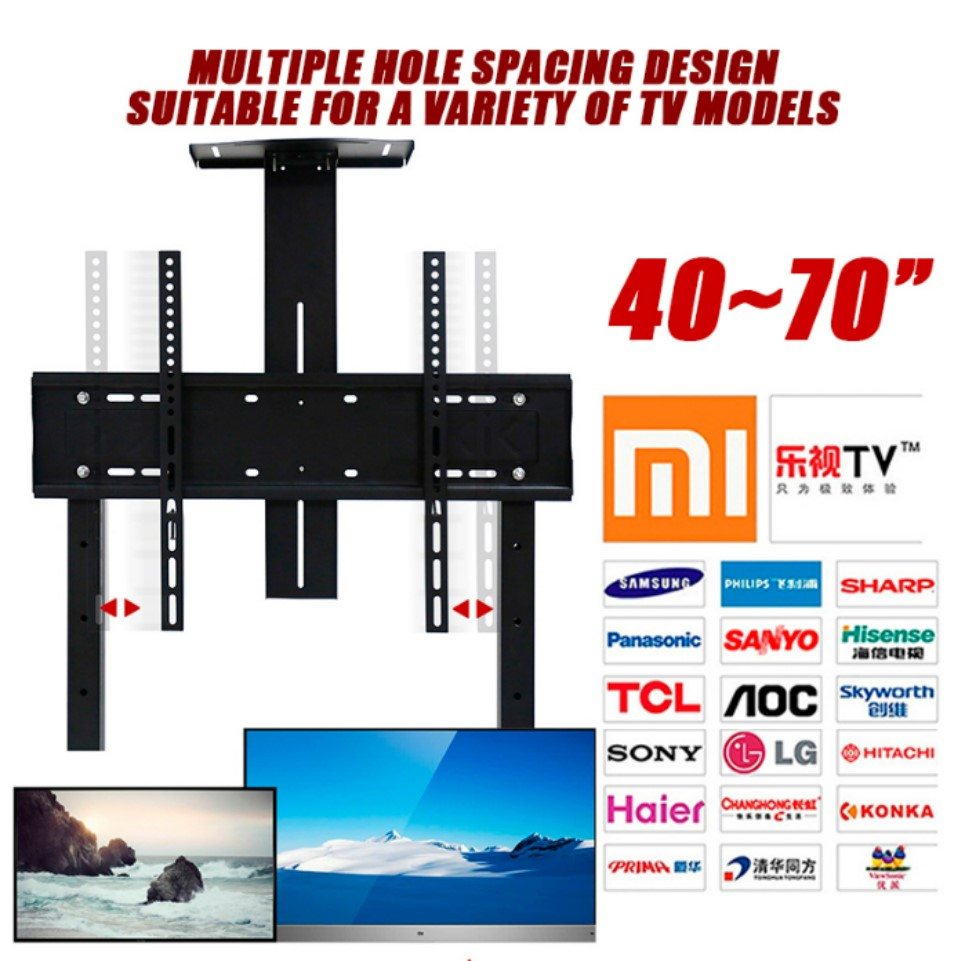 TV Stand Rack Troli Roda 32 70inch Flat Screen LED LCD Kaki Bracket ...