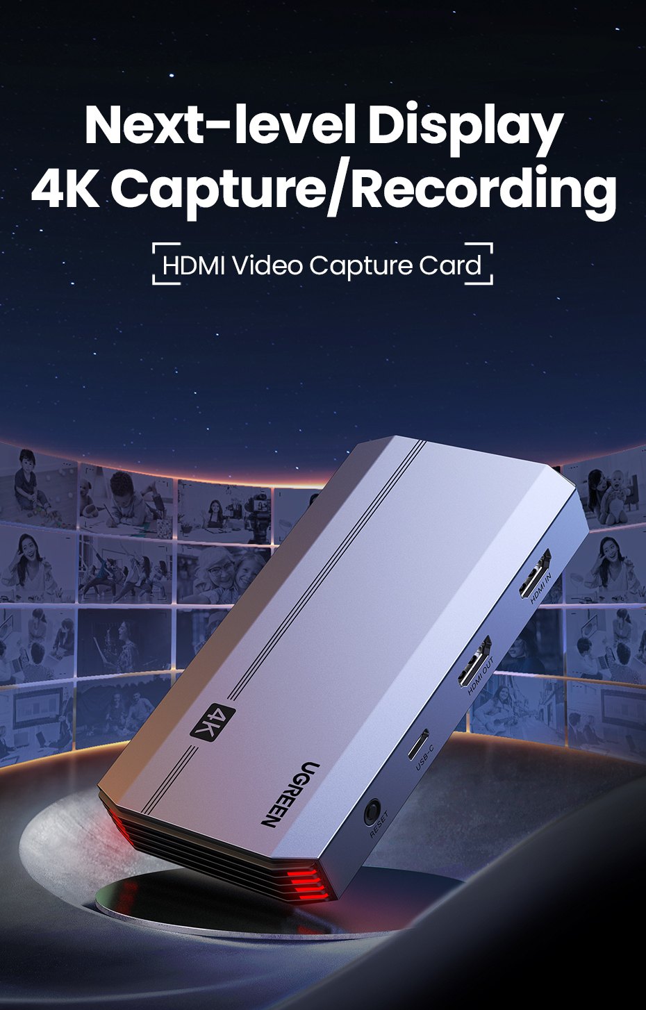 UGREEN Video Capture Card 4K HDMI to USB/USB C HDMI Video Grabber Box ...