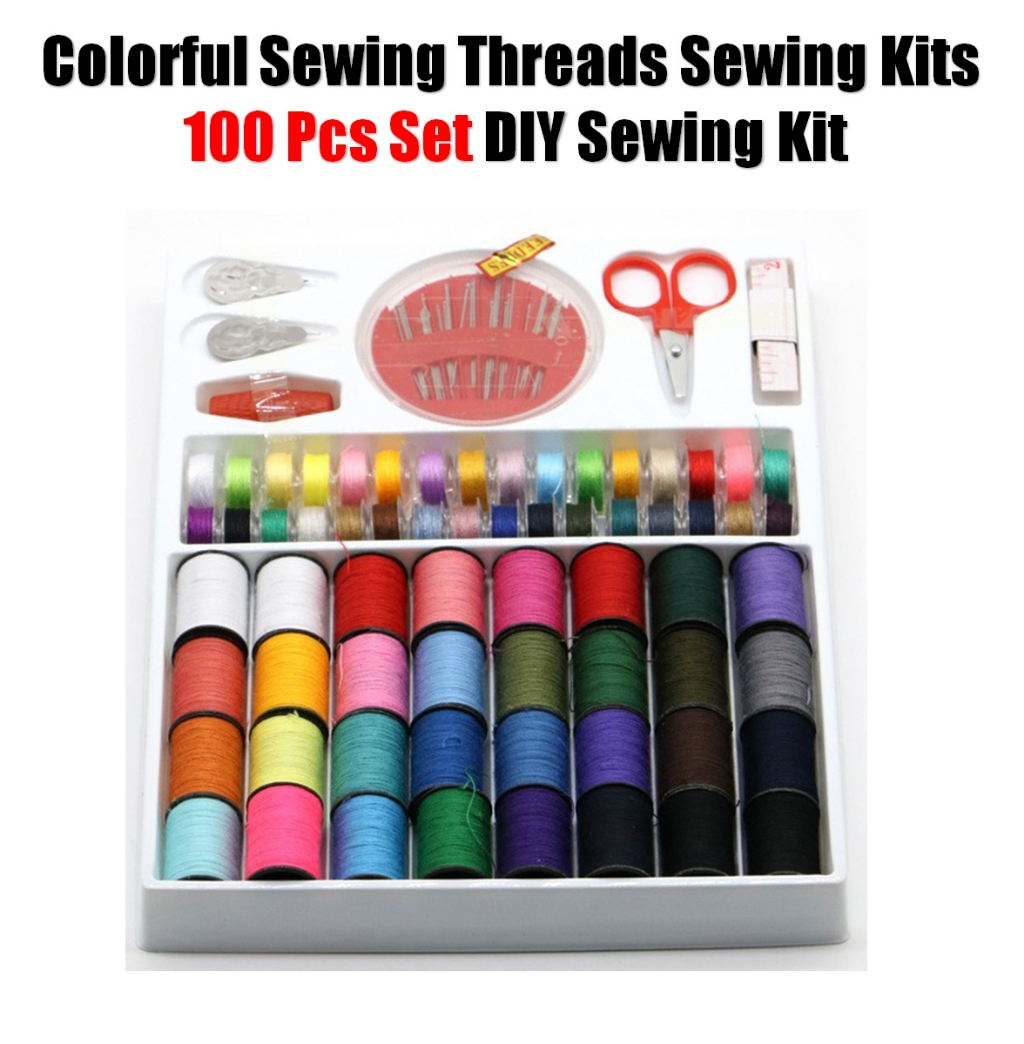 100pc Home Portable Mini Sewing Kit Tool Sewing Machine Thread Set DIY ...