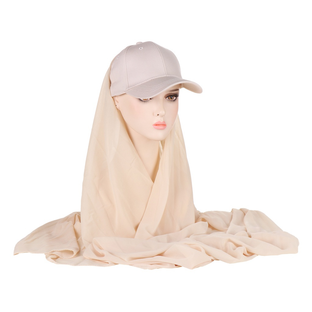 Muslim Hijab Cap Fashion Baseball Cap Jersey Skirt Hat Solid Instant ...