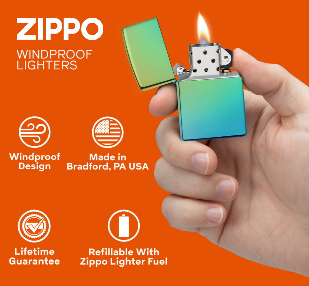 🇺🇸 Zippo 49146 Classic Iridescent Luminous Series Windproof Lighter ...