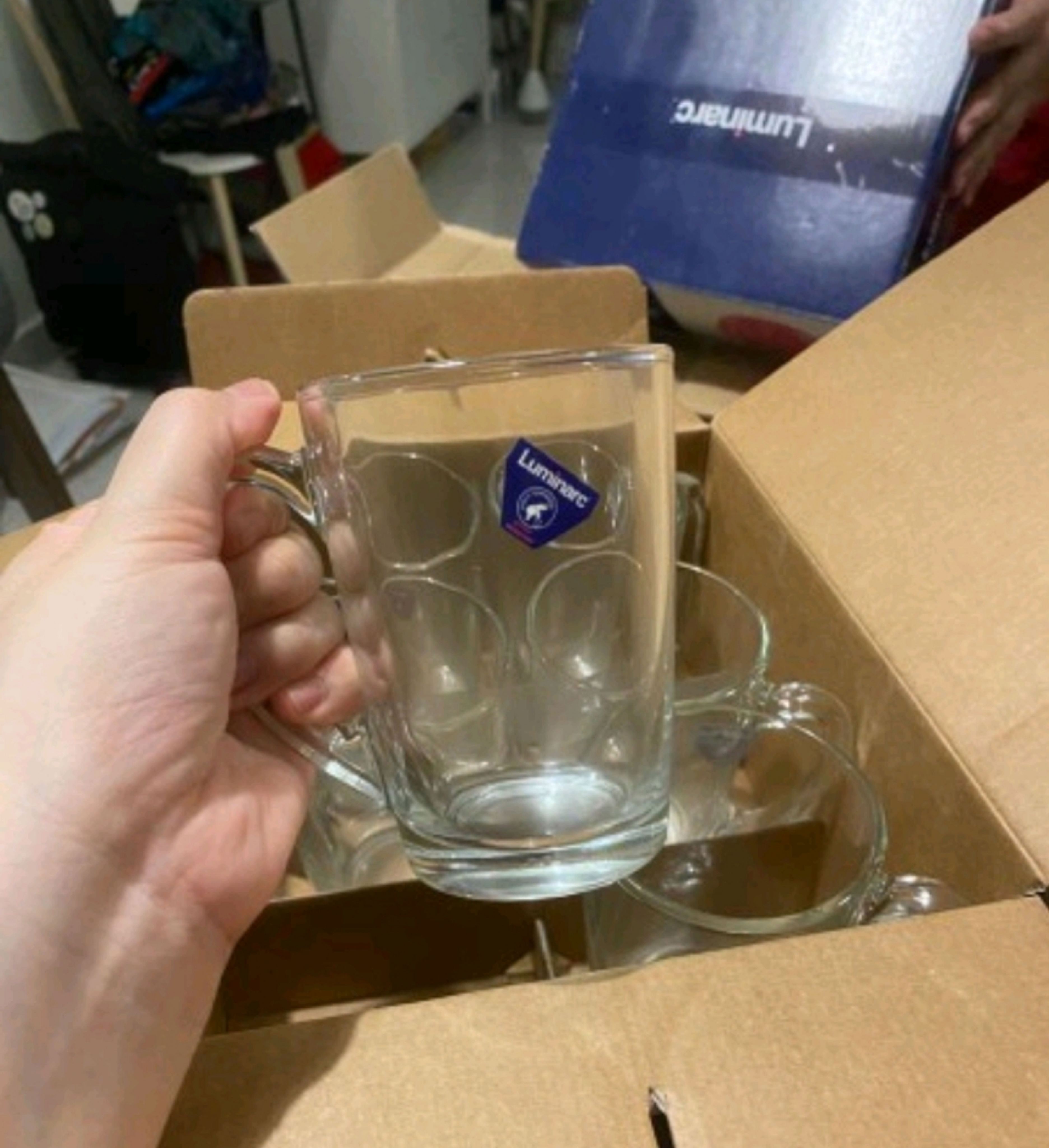 Luminarc Glass Coffee Tea Cup Mug Set 6pcs Tempered New Morning 320ml ...