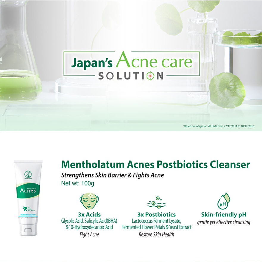 Mentholatum Acnes Postbiotics Cleanser 100g | Shopee Malaysia