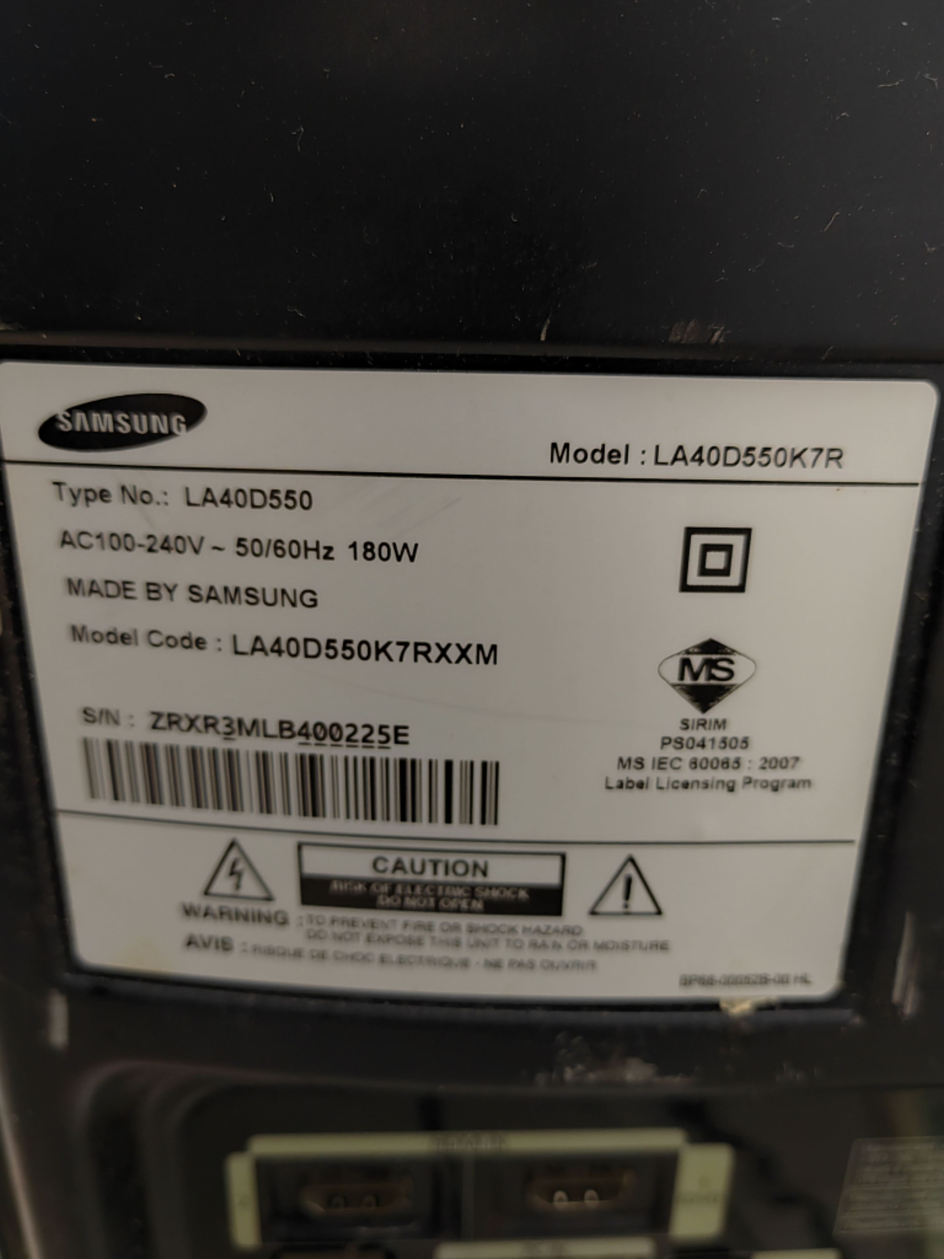 Samsung LA40D550 LA40D550K7R LCD TV POWERBOARD MainBoard BacklightBoard ...