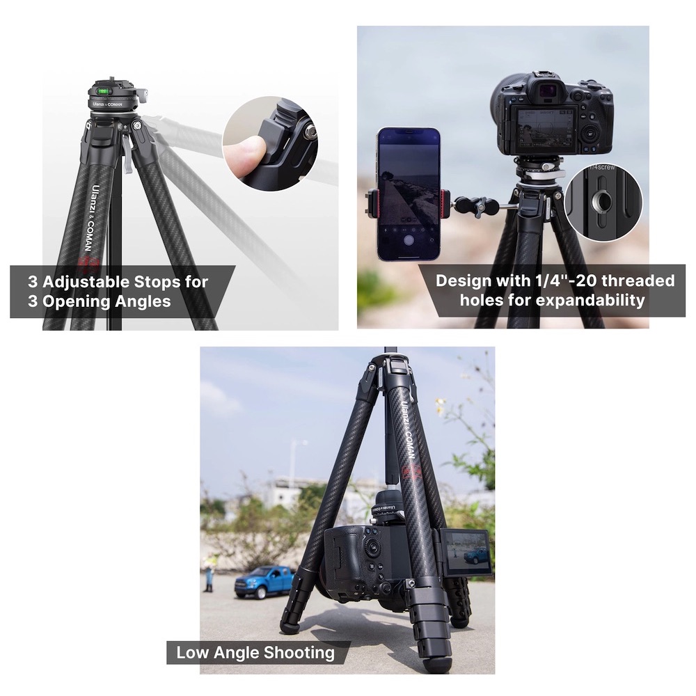 ULANZI COMAN Zero F38 159cm Quick Release Travel Tripod for DSLR Camera ...