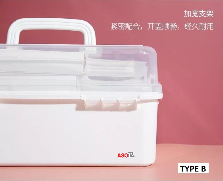 ASOTV® 3 Tier Extra Large Medical Box Toolbox First Aid Plastic ...
