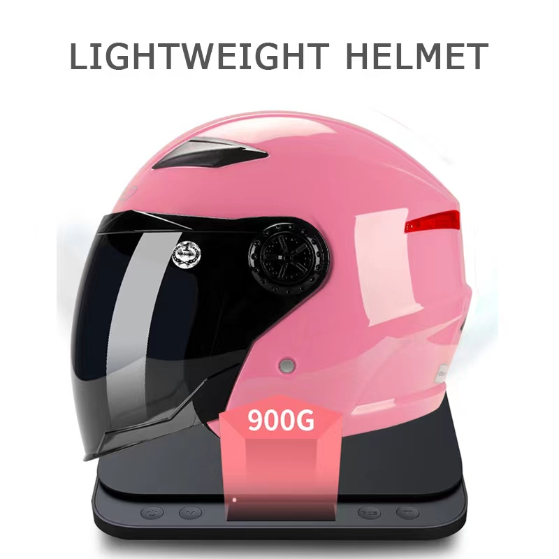 HNJ Motorcycle Helmet Half Cut Open Face (Suit All 56-62CM) Pink Adult ...