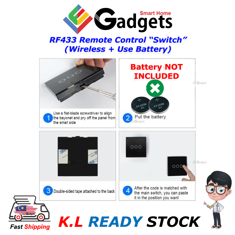 RF433 Remote Control Switch (NO NEED INTERNET WiFi + WIRELESS + USE ...