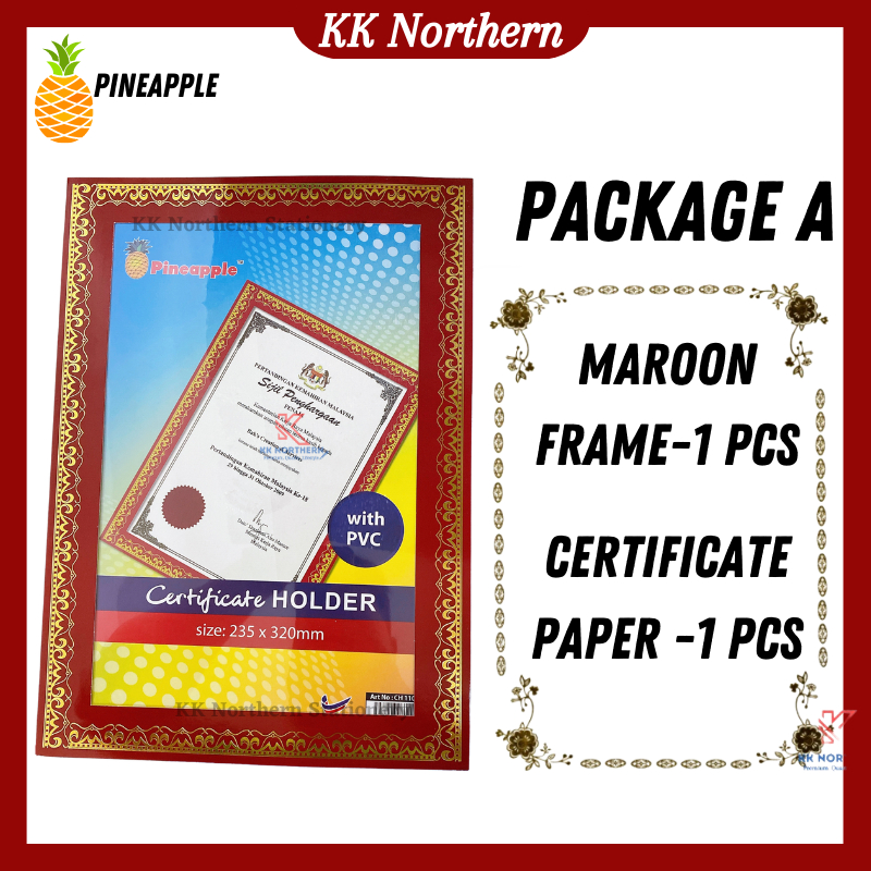 (1pcs) Pineapple A4 Certificate Folder PVC COVER WINDOW/ KAD SIJIL A4 ...