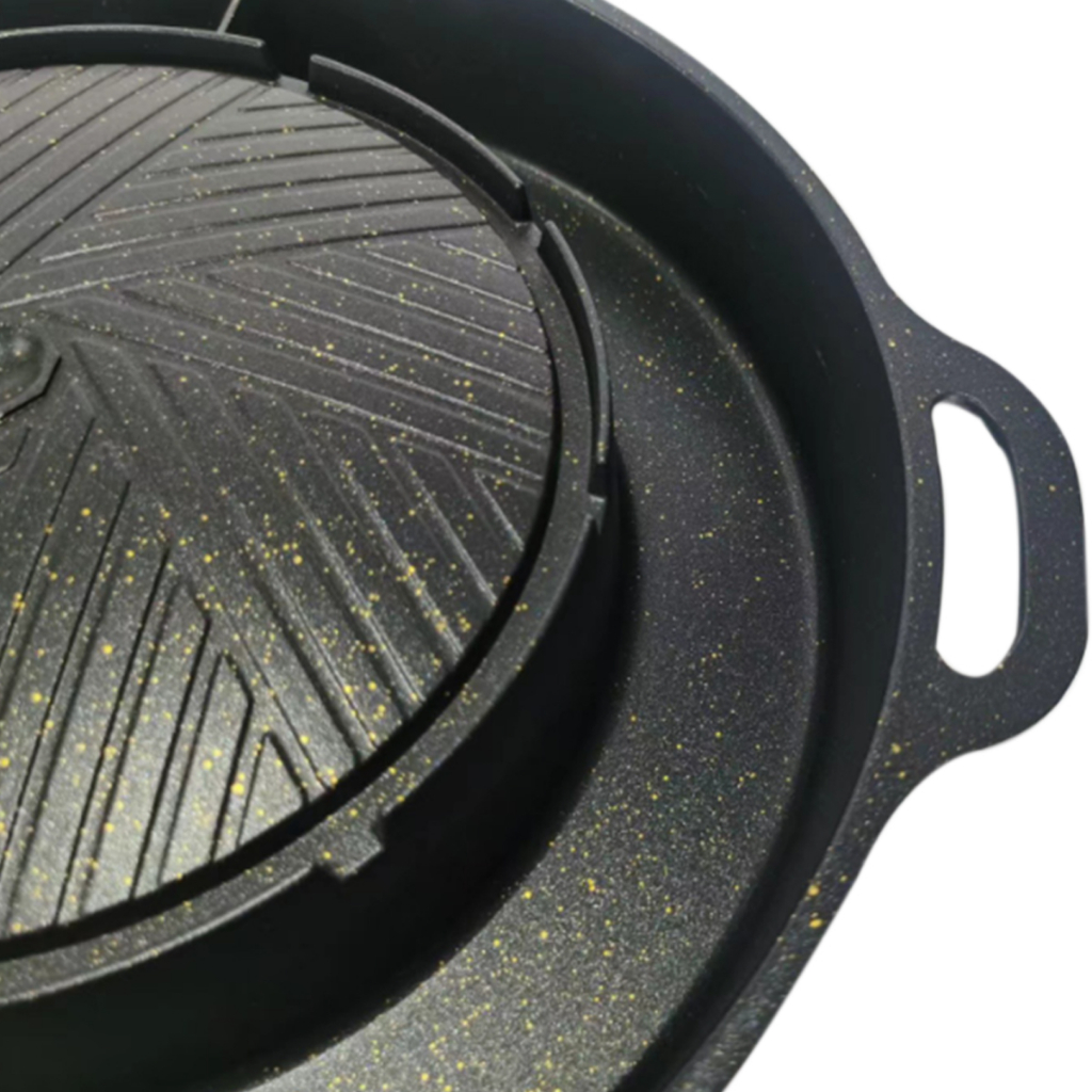2 In 1 Black Mookata Grill Steamboat Pot Wok Non Stick Pan Soup BBQ ...
