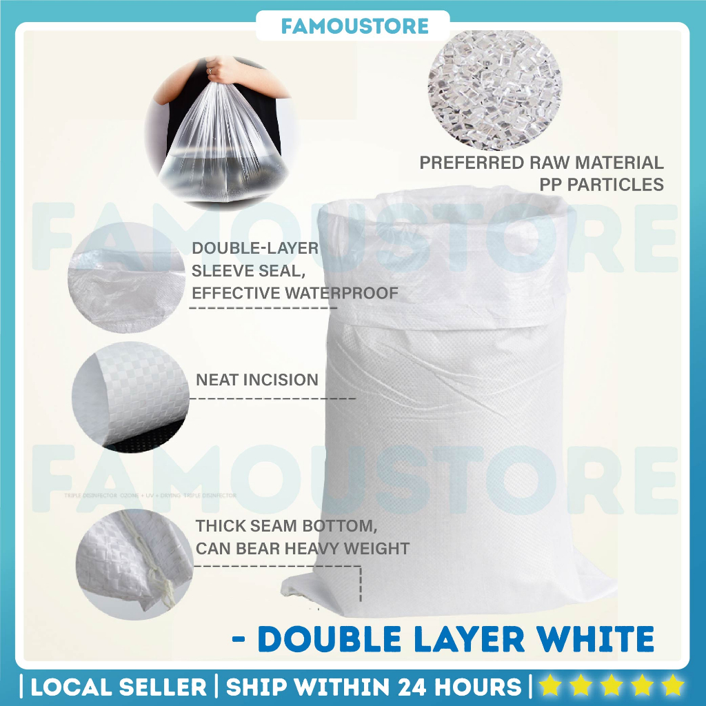 1PC Large PP Woven Guni Bag Sand Courier Storage Plastic Gunny Sack ...