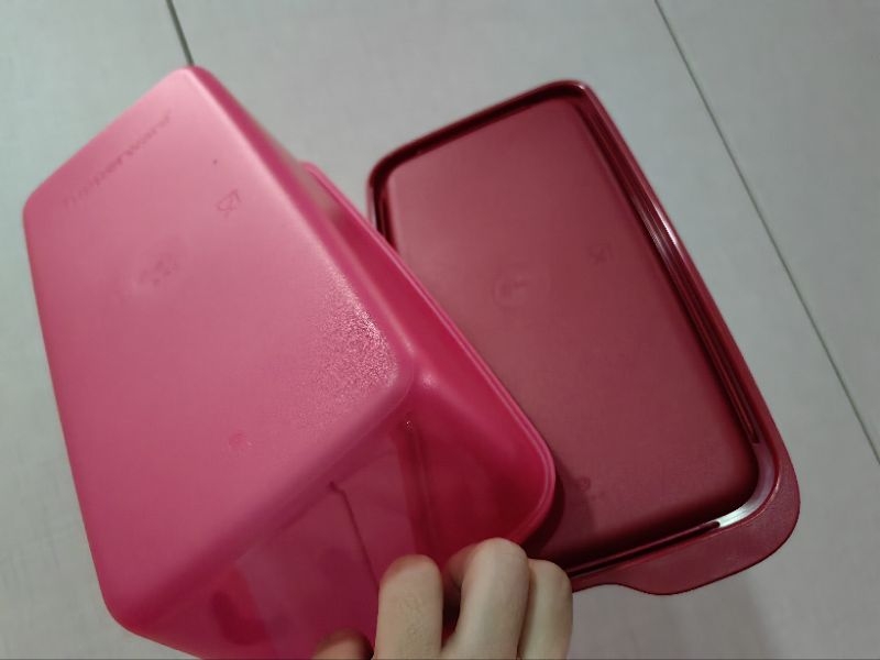 Tupperware Cool Stacker 2.2L OR 1.3L Red Cool Stacker Long Shape Food ...