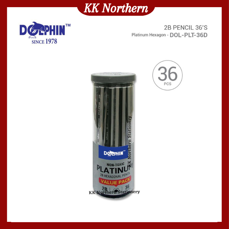 DOLPHIN 2B Pencil | Clipper Hexagon 12+2'S | Platinum Hexagon | 1 Drum ...