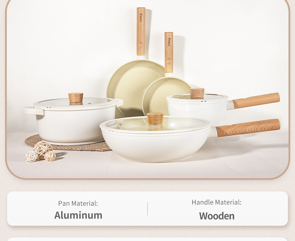 Simplus 8PCS Sets18cm Saucepan/24cm Fry Pan/24cm Soup Pot with Lid/28cm ...