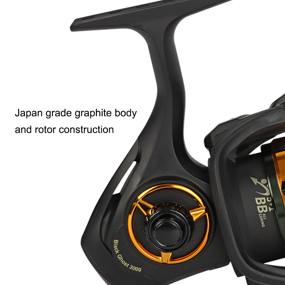 (Maxdrag 8kg-10kg) Tomman Black Ghost Spinning Fishing Reel 5+1BB ...