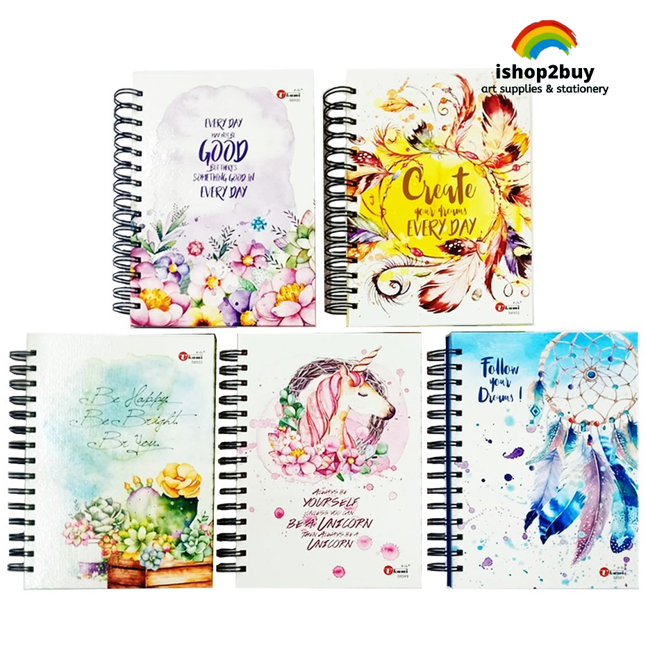A5 Notebook Colourful Paper Diary A5 Fancy Note Book Collection Ring ...