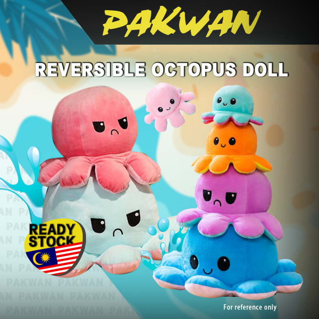 Mini Octopus Dolls 20cm Toys Plush Reversible Octopus Kids Gifts Flip ...