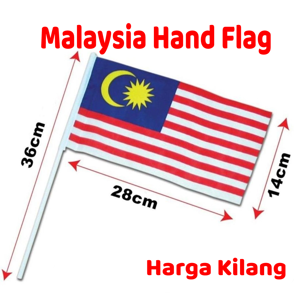Bendera Tangan Malaysia Hand Flag / Malaysia Welcome Flag / Jalur ...