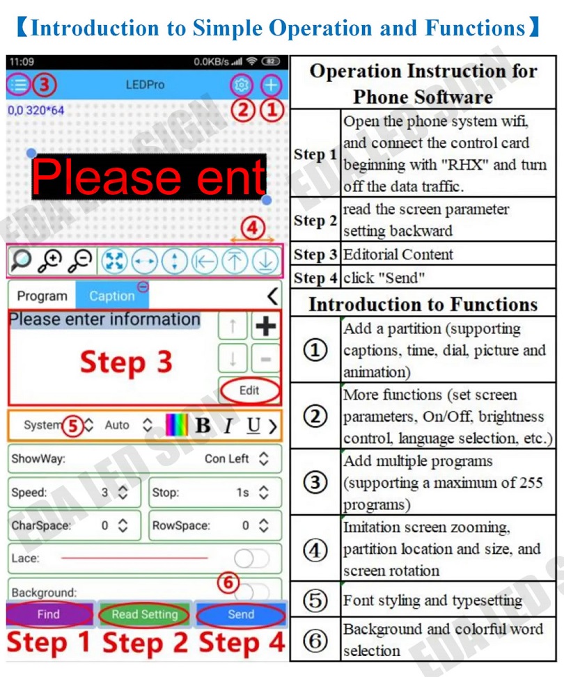 LED DISPLAY SIGNBOARD P10 (RED Light) Mobile App Wifi Outdoor ...