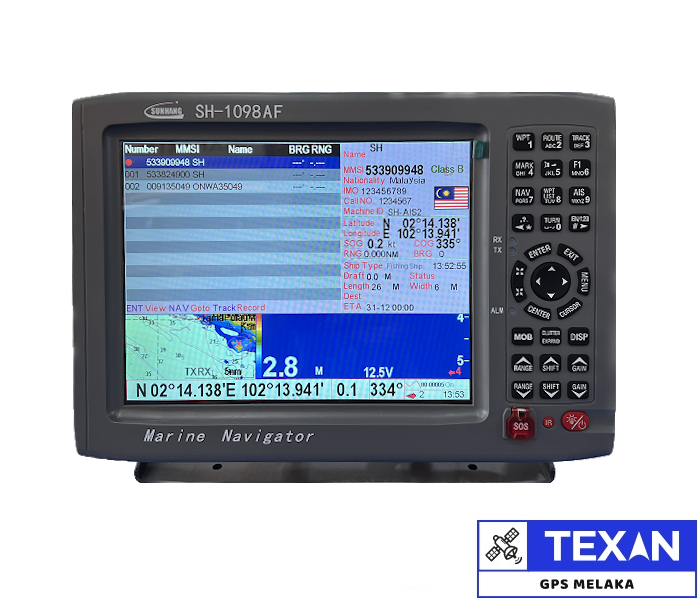 SUNHANG SH-1098AF Class B AIS Marine GPS Chartplotter and Fishfinder ...