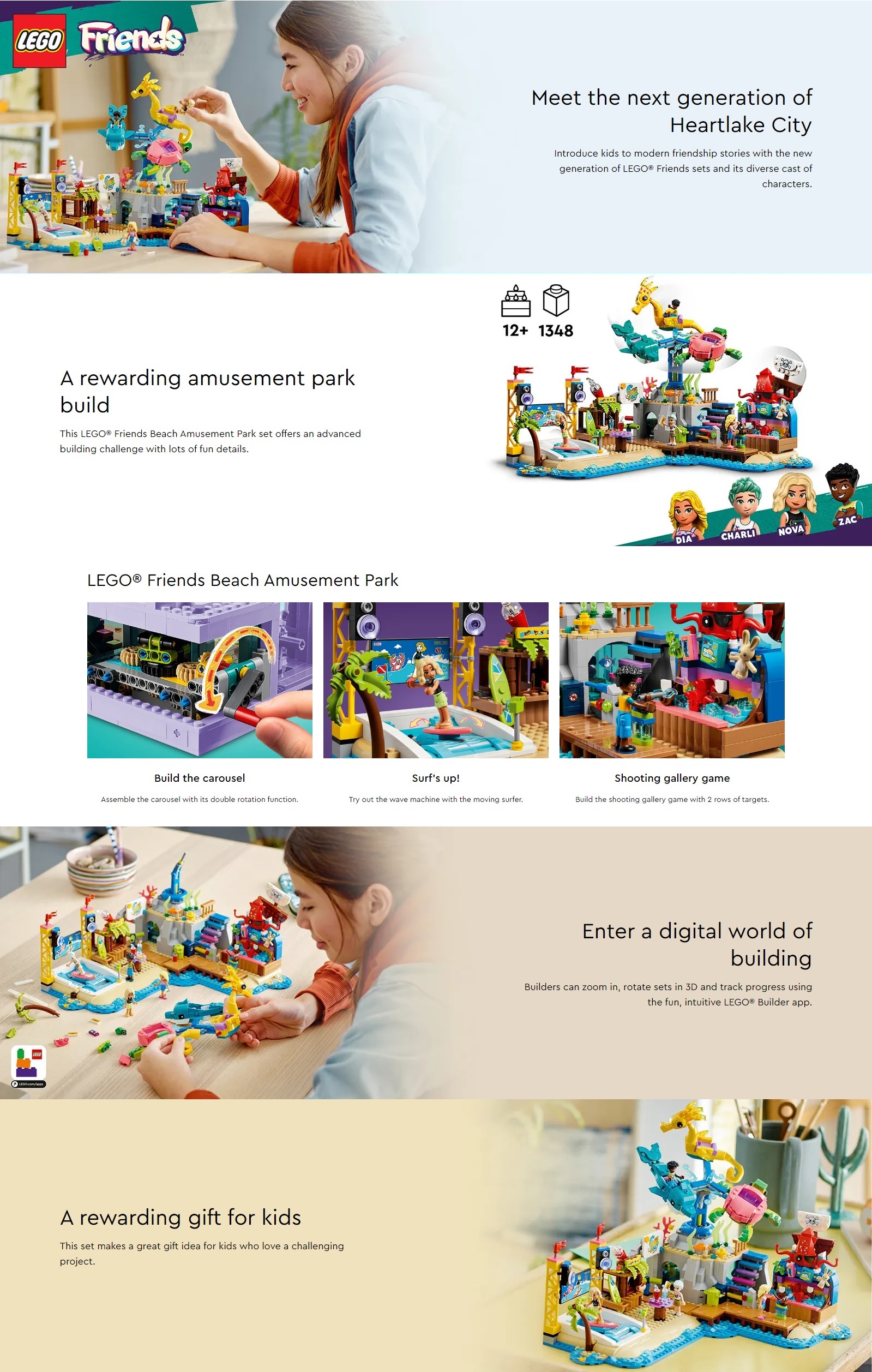 [NEW 2023] LEGO® Friends 41737 Beach Amusement Park (1348 Pieces ...