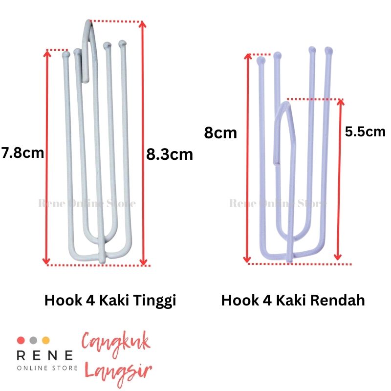RENEOS Curtain Accessories - Cangkuk Langsir Tebal & Tahan Lama Hook ...