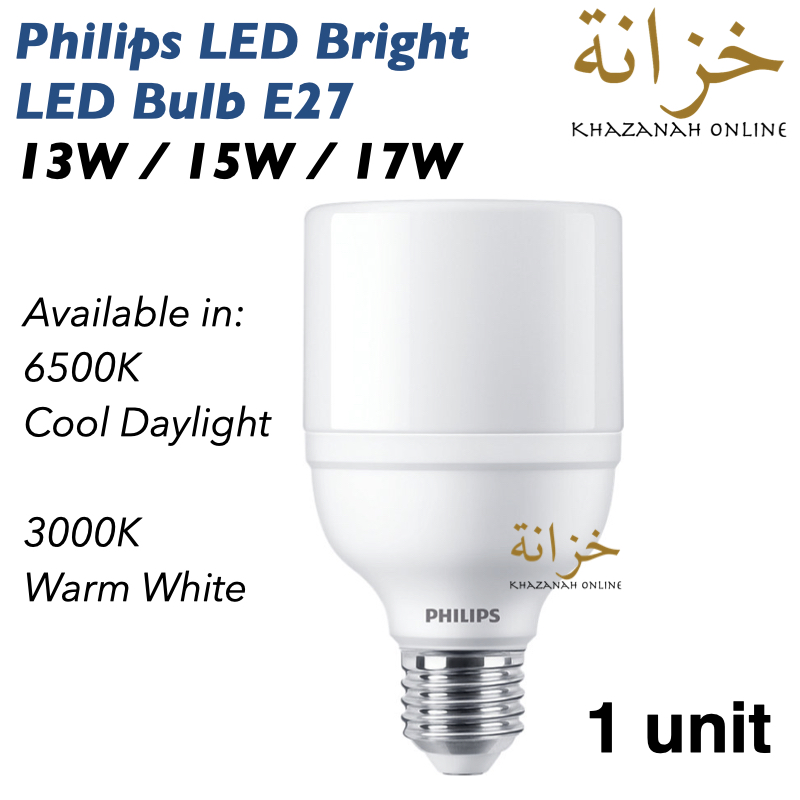 Philips LED Bulb LEDBright Bright Boost 13W 15W 17W ( 6500K Cool Daylight / 3000K Warm White ...