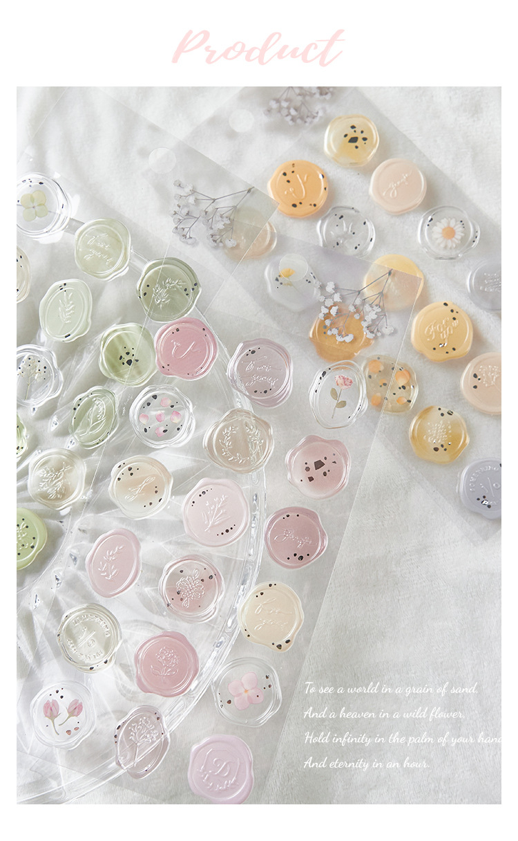 INS Sealing Dear Clear Series 3D Wax Seal Patterns Deco Stickers DIY ...