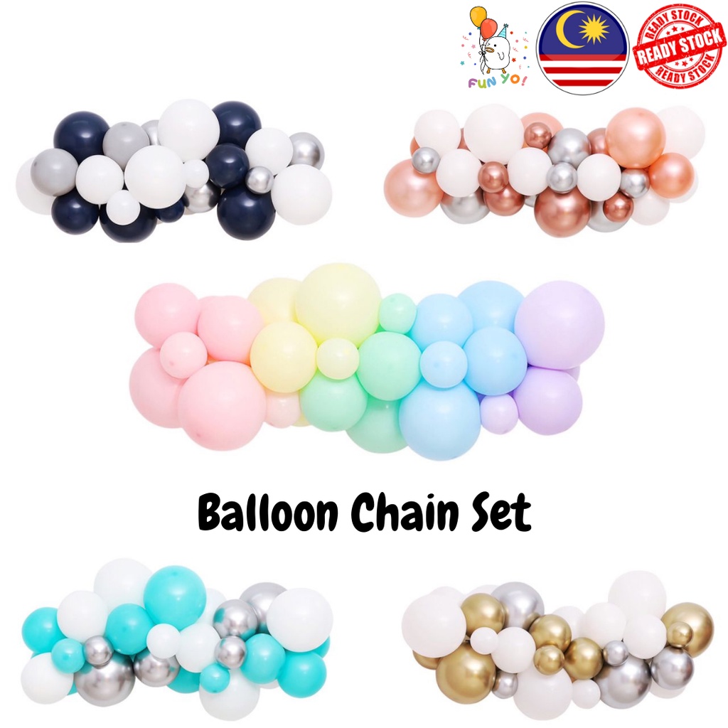 Balloon Chain Arch Link Set Macaron Birthday Gender Reveal Celebration ...
