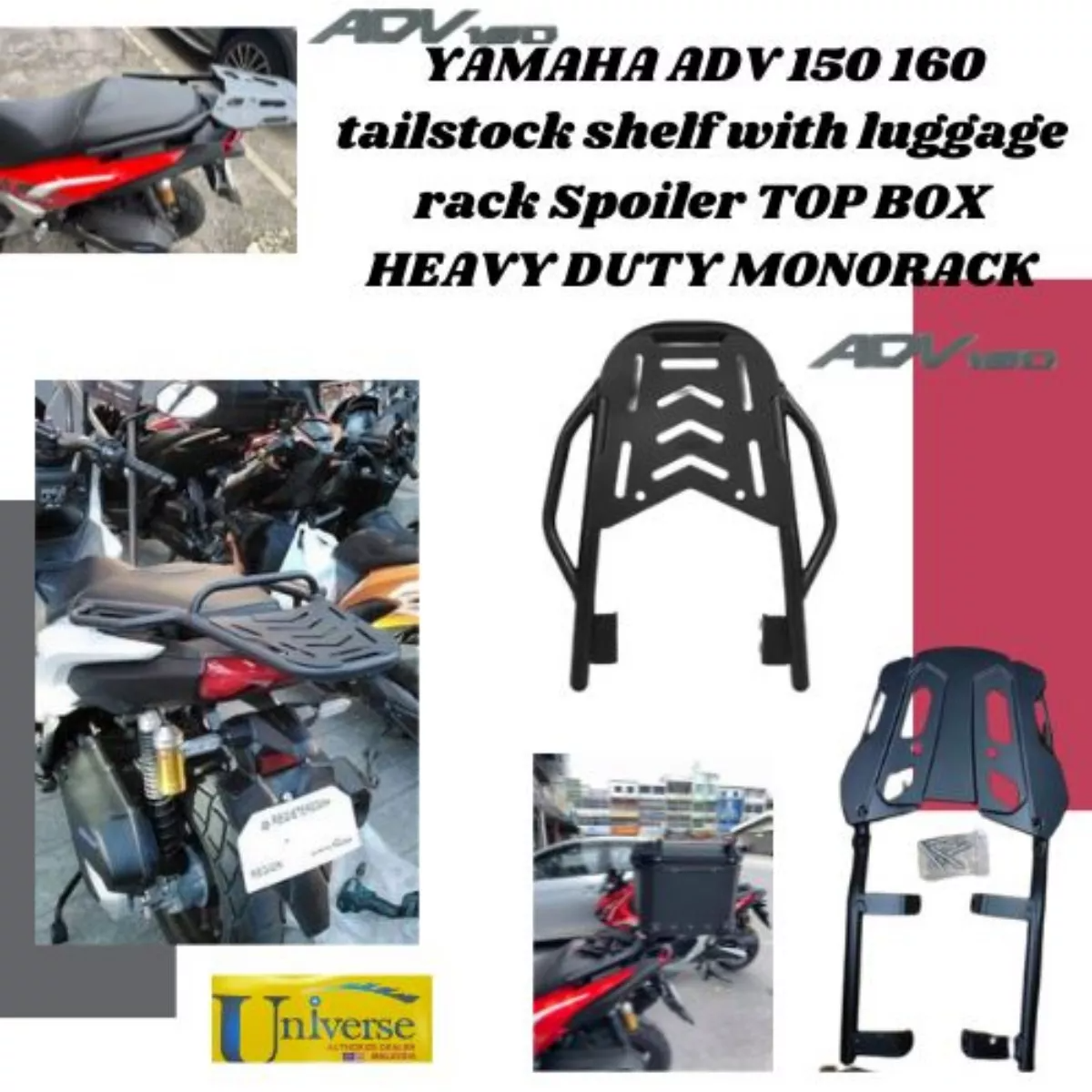 ADV160 luggage rack tail stock top box heavy duty monorack | Shopee ...