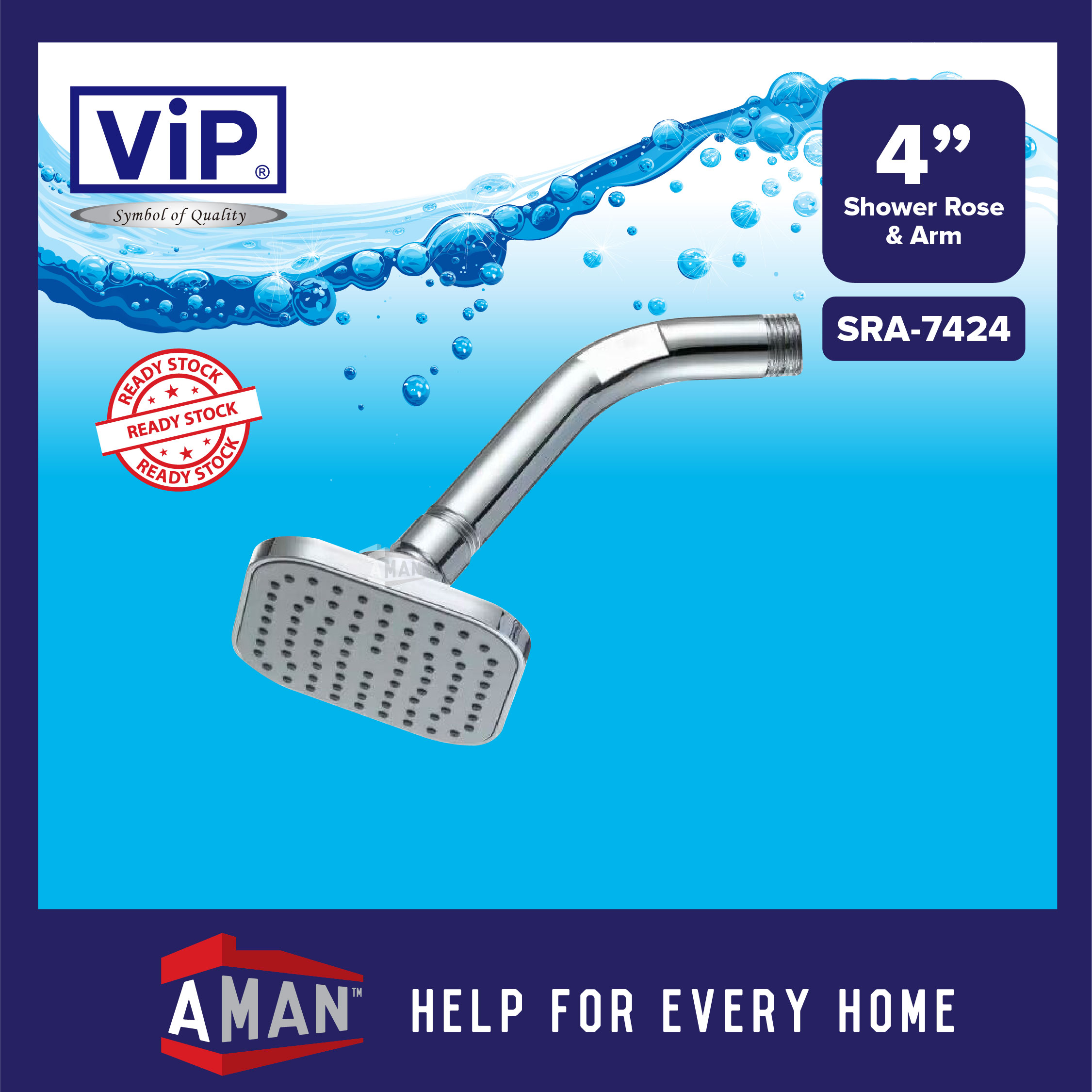 ViP Shower Rose With Arm Round Square Shower Head Rainfall Rain Shower ...