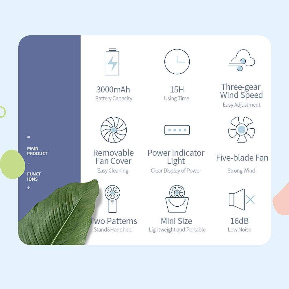 Yoobao Original F3 Mini USB Fan 3000mAh Rechargeable Handheld Mini Fan ...