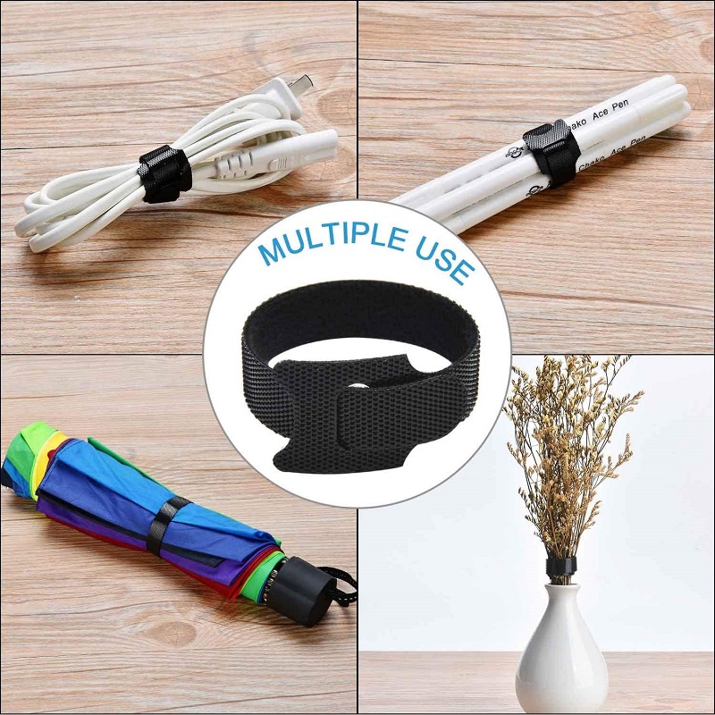 Cable Ties Reusable, Adjustable Cord Ties, Microfiber Cloth Cable ...