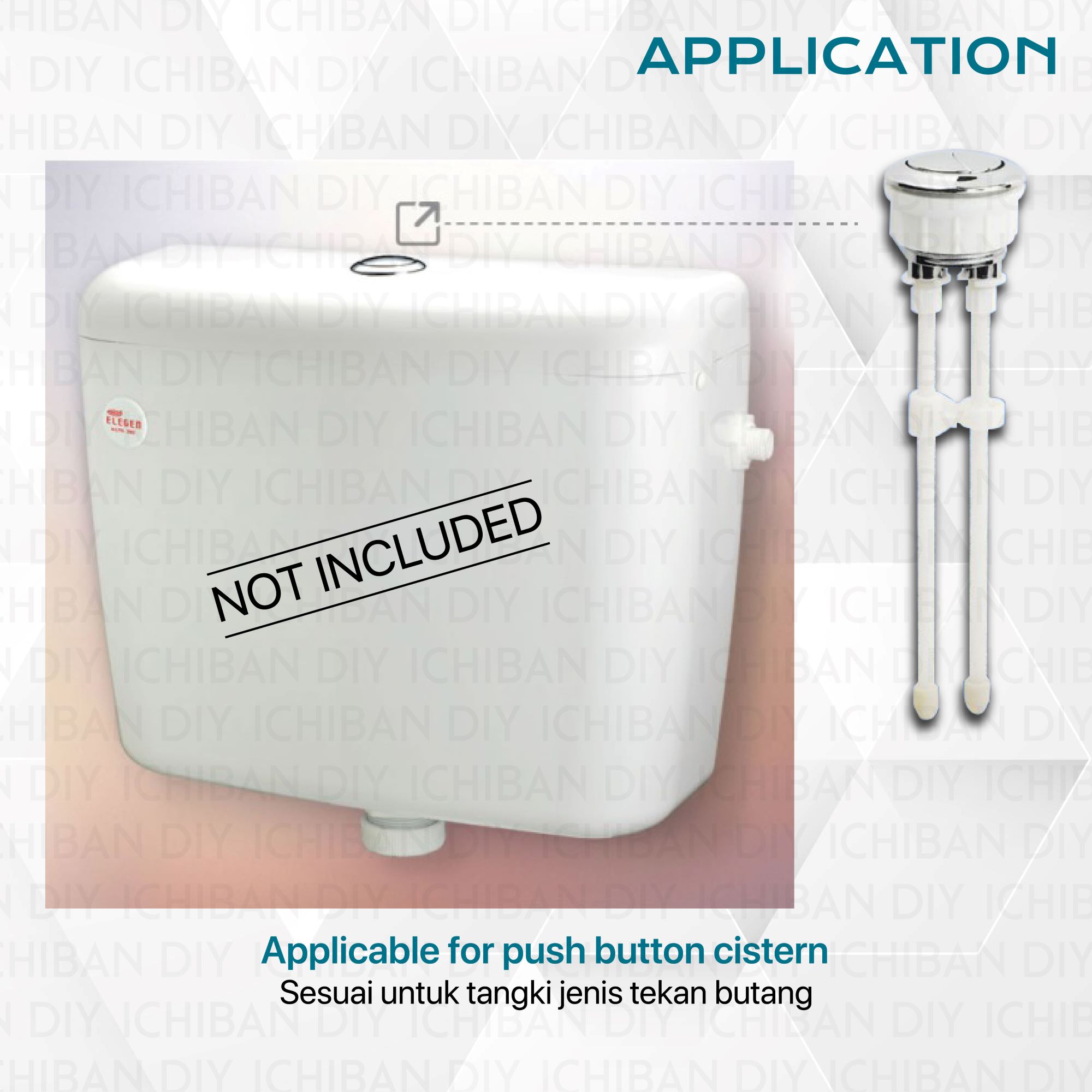 Techplas Single/Dual Flush Push Button FAB-1146 FAB-1147 Cistern 38mm Chrome Plated Water Tank ...