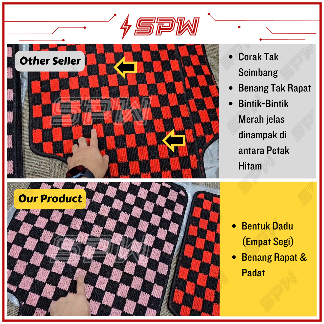 (V2 Premium) Universal Carpet Dadu Checkmate Dice Carpet Car Mat ...