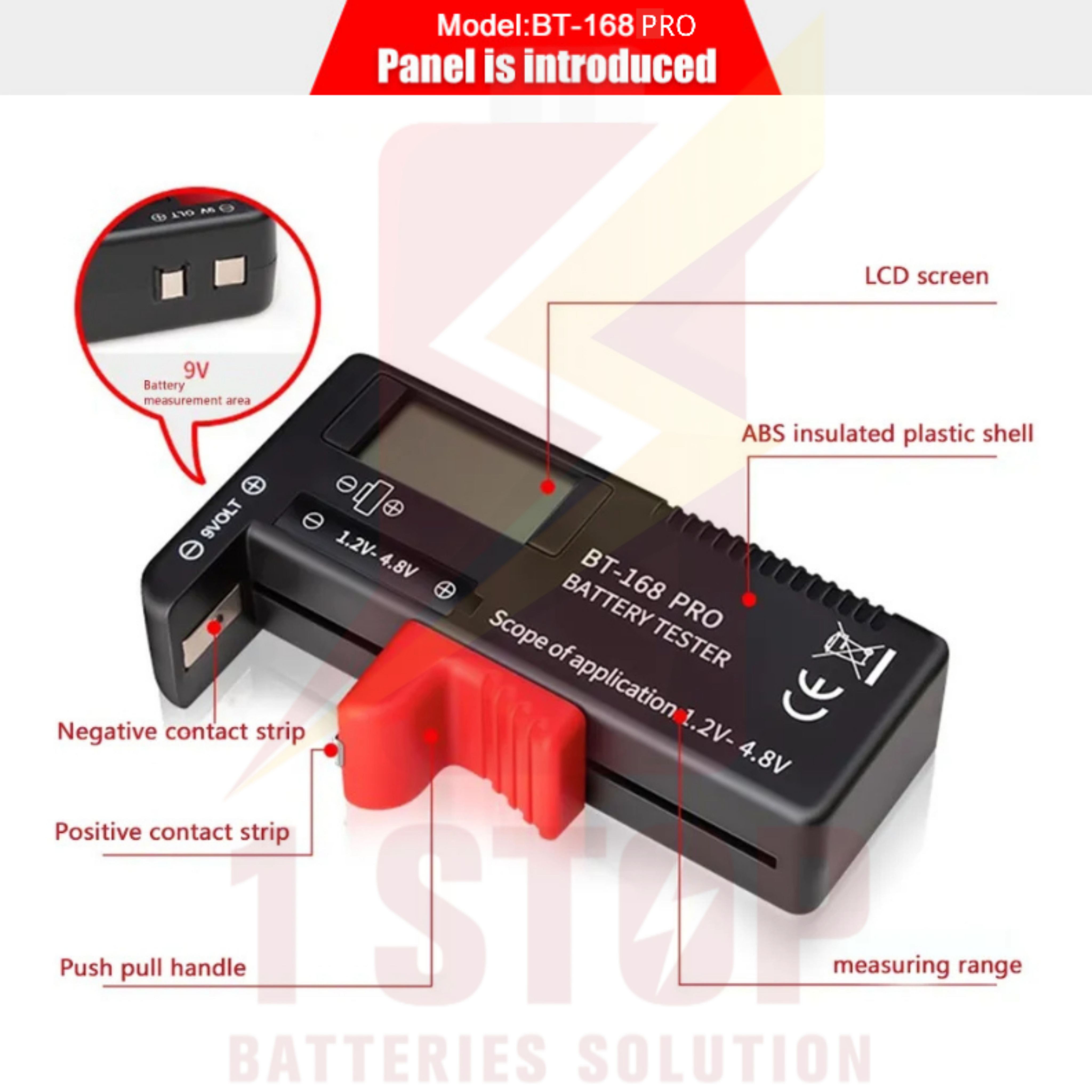 Universal Battery Tester Voltage Checker for AA AAA C D 9V 3.7V ...